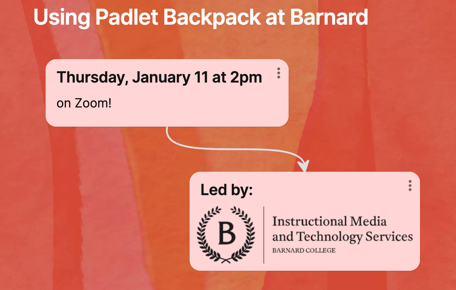 Using Padlet Backpack at Barnard | IMATS
